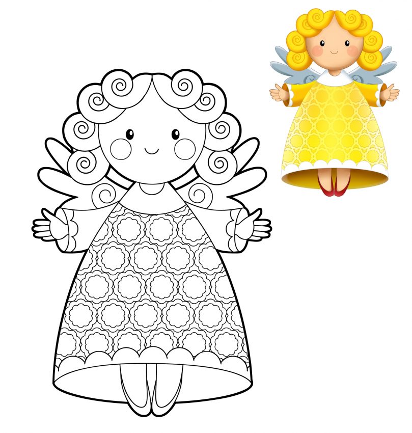 Angeli da colorare, ritagliare e usare per lavoretti, biglietti e presepe