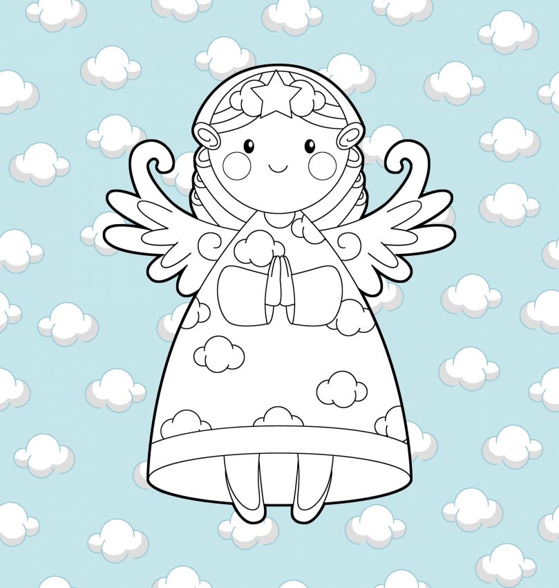 Angeli da colorare, ritagliare e usare per lavoretti, biglietti e presepe